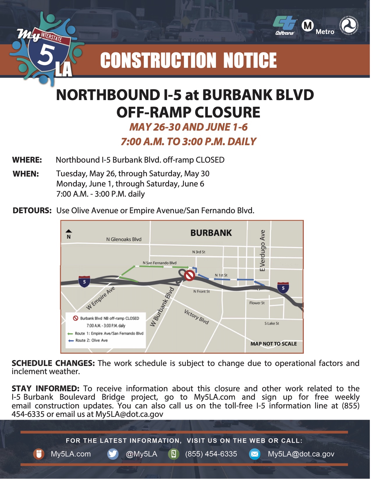 NORTHBOUND I-5 OFF-RAMP CLOSURE - BTMO